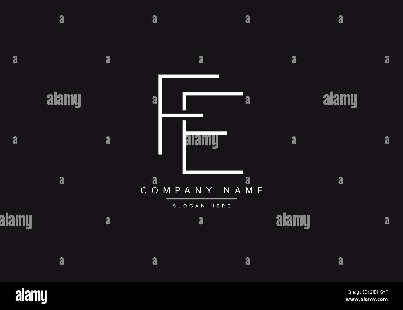 Initial FE alphabet line art logo design of vector Stock Vector Image ...