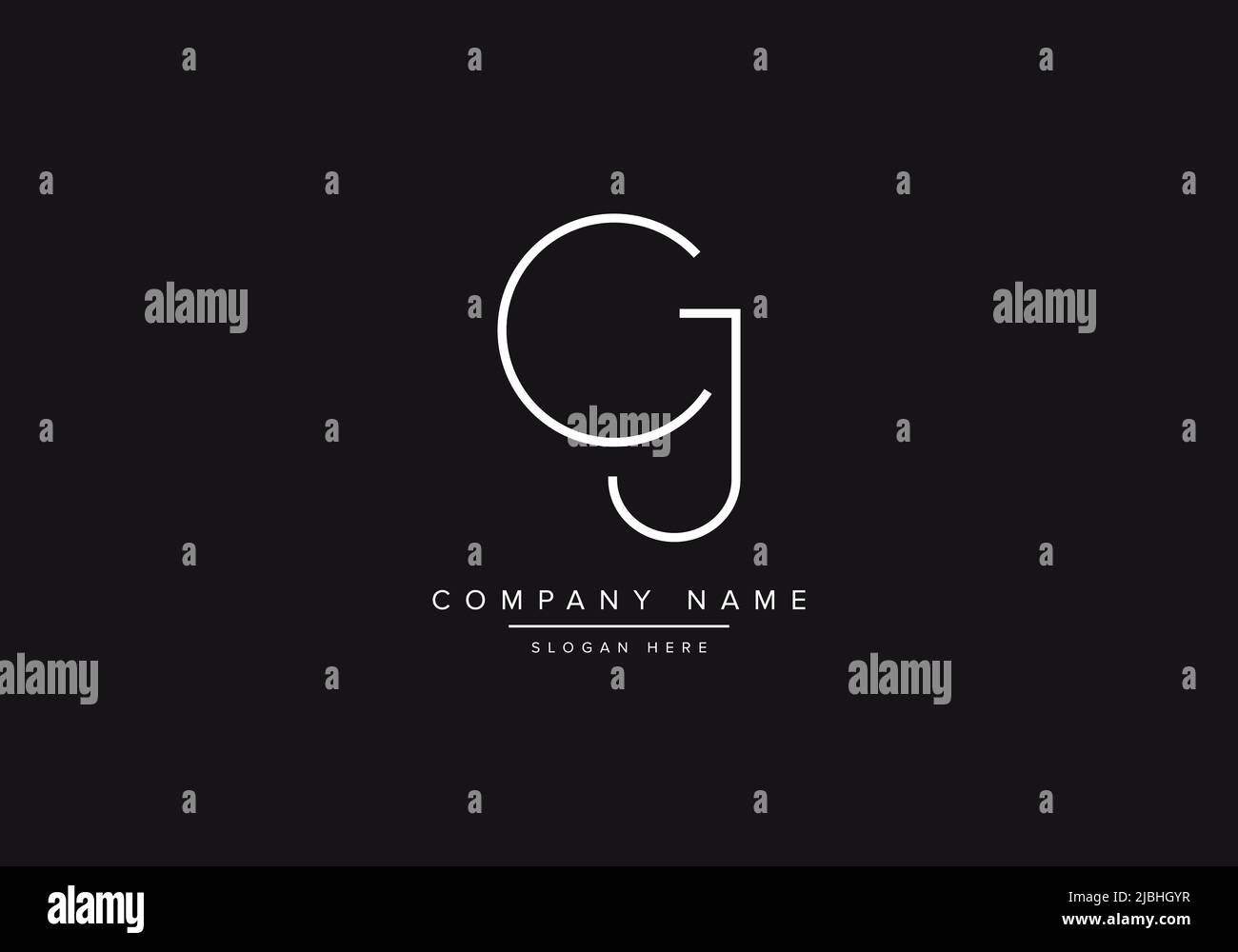 Initial CJ alphabet line art logo design of vector Stock Vector Image ...