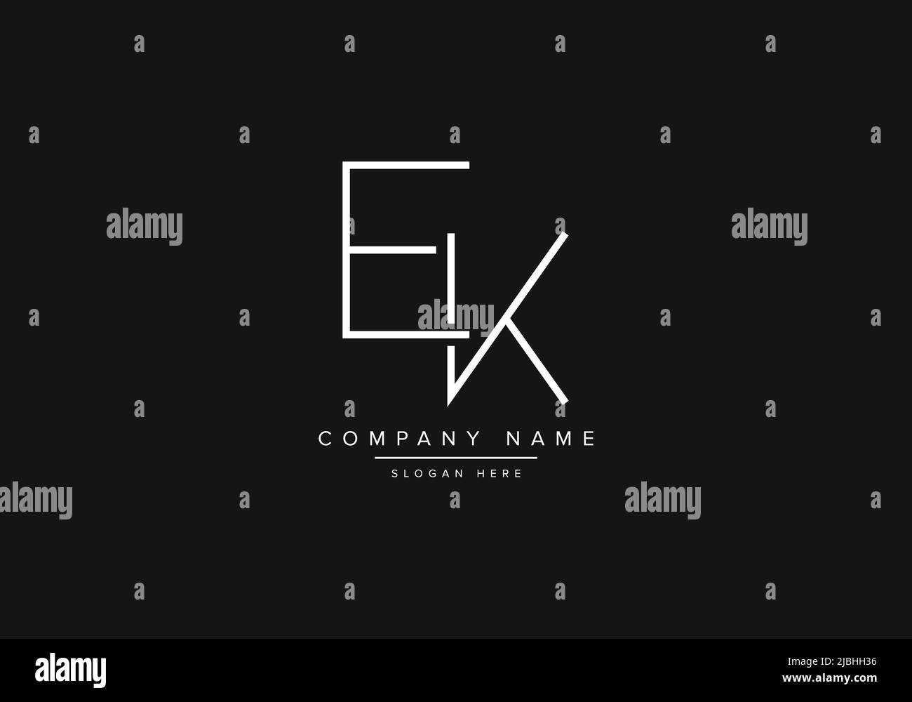 Initial EK alphabet line art logo design of vector Stock Vector Image ...