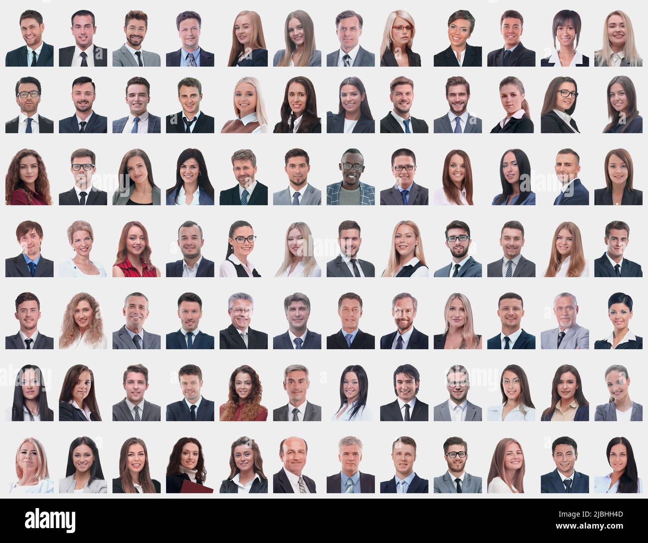 portraits of successful employees isolated on a white background ...