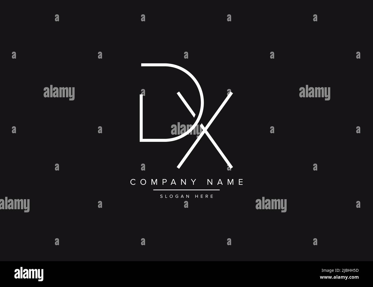 Initial DX alphabet line art logo design of vector Stock Vector Image ...