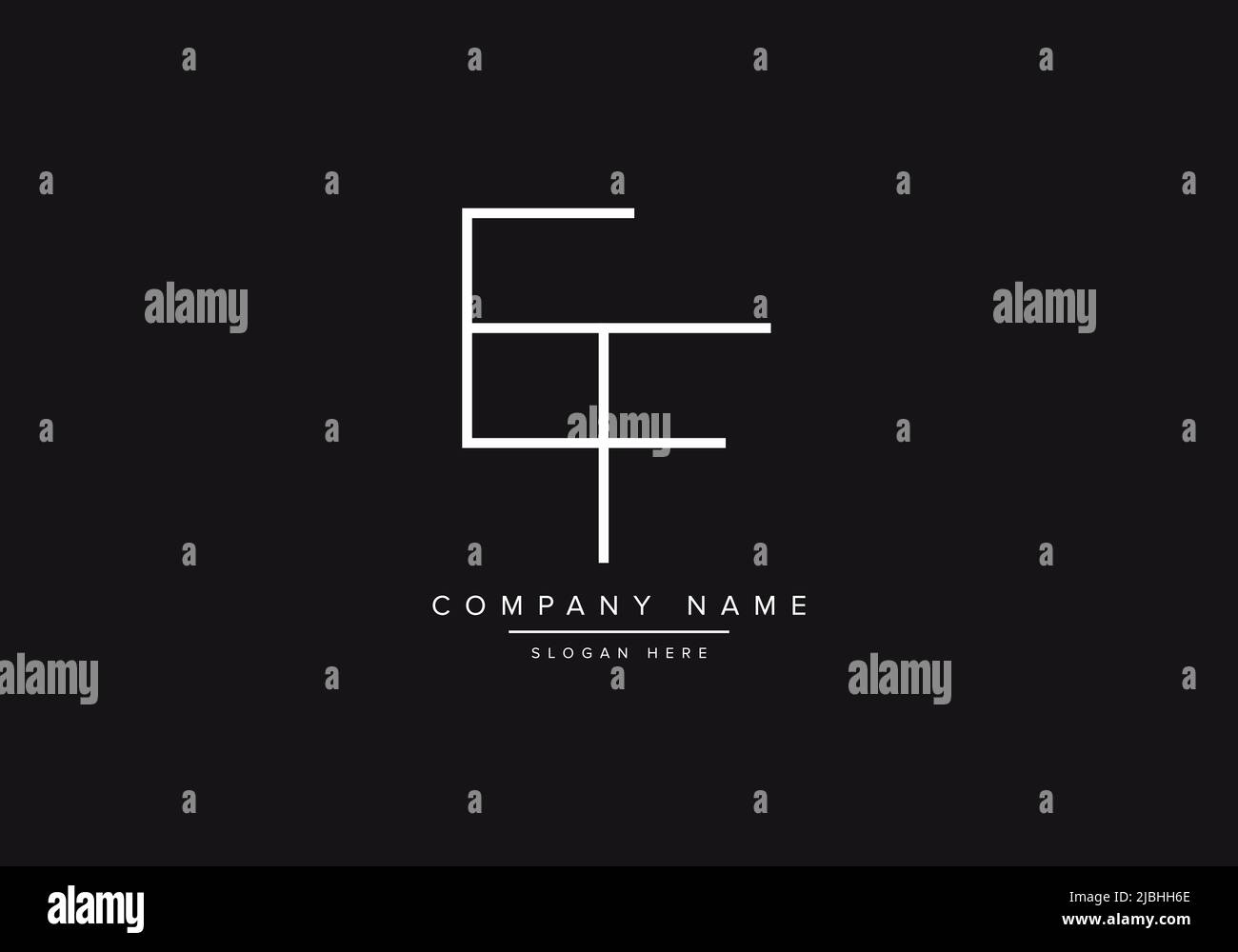 Initial EF alphabet line art logo design of vector Stock Vector Image ...