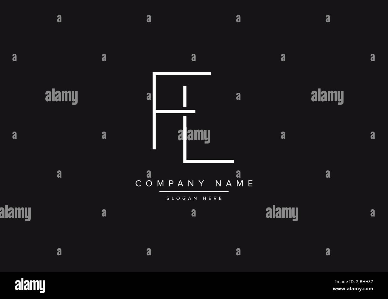 Initial FL alphabet line art logo design of vector Stock Vector Image ...