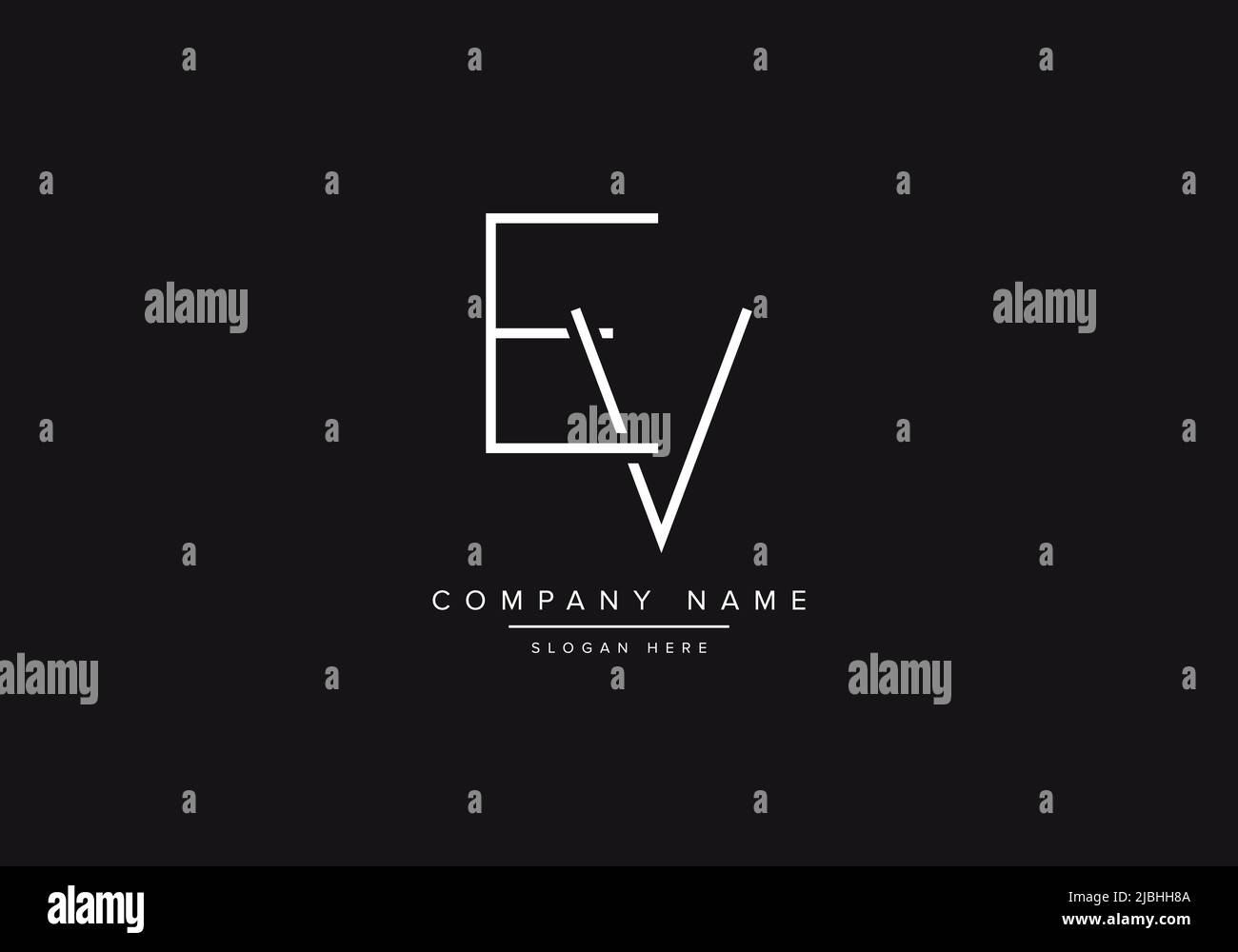 Initial EV alphabet line art logo design of vector Stock Vector Image ...