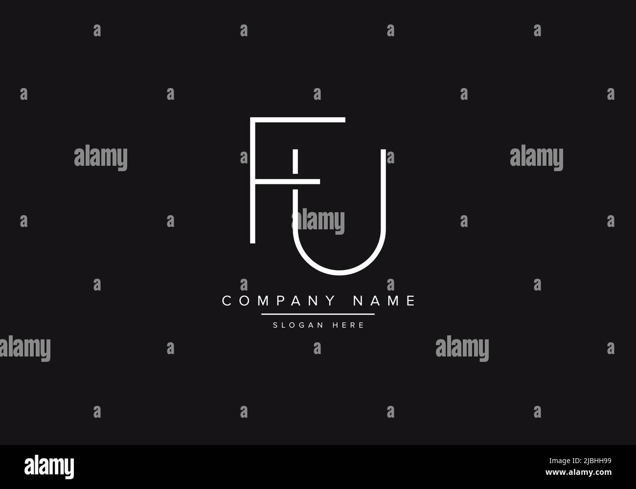 Initial FU alphabet line art logo design of vector Stock Vector Image ...