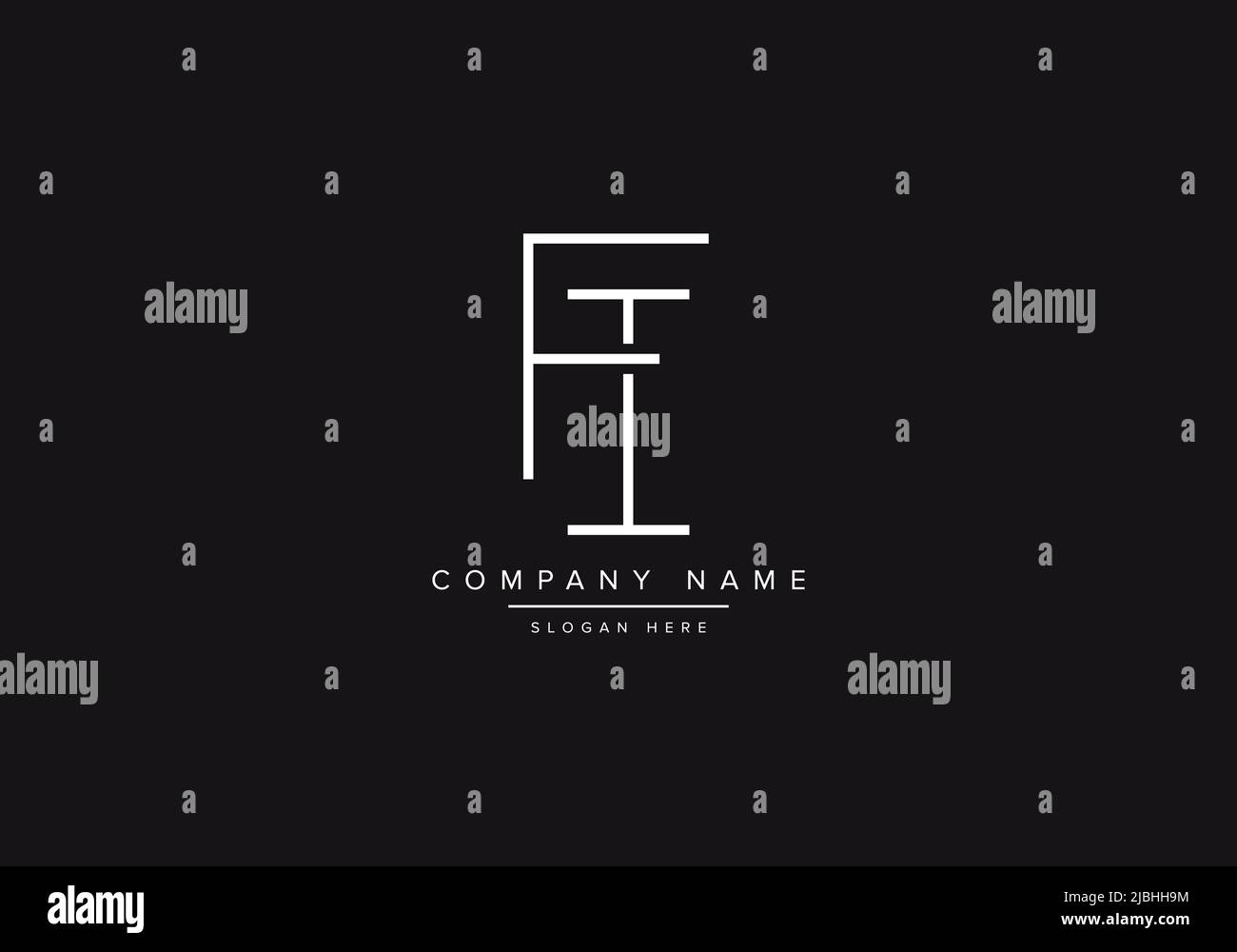 Initial FI alphabet line art logo design of vector Stock Vector Image ...