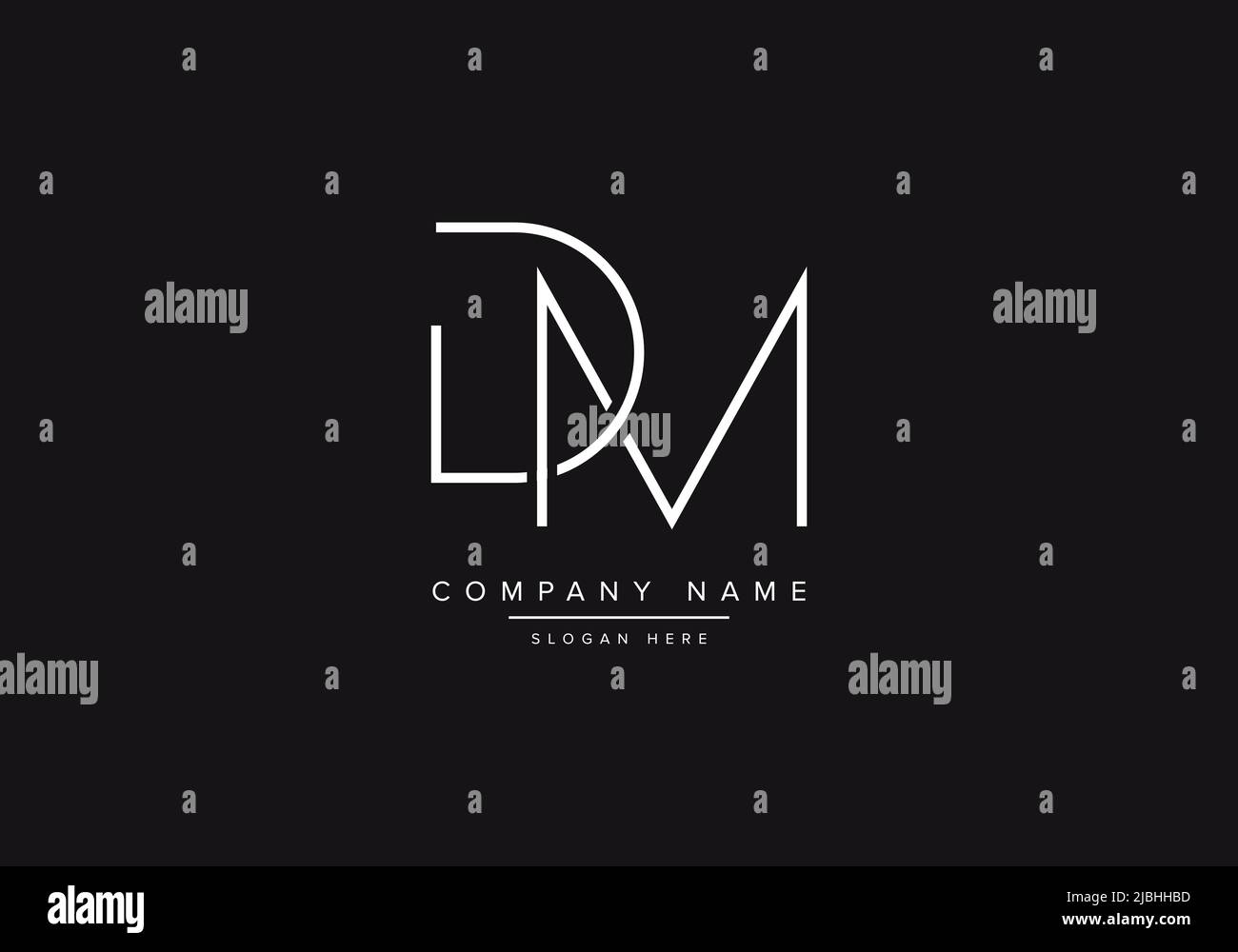 Initial DM alphabet line art logo design of vector Stock Vector Image ...