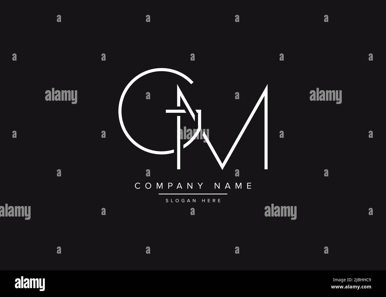 Initial GM alphabet line art logo design of vector Stock Vector Image ...