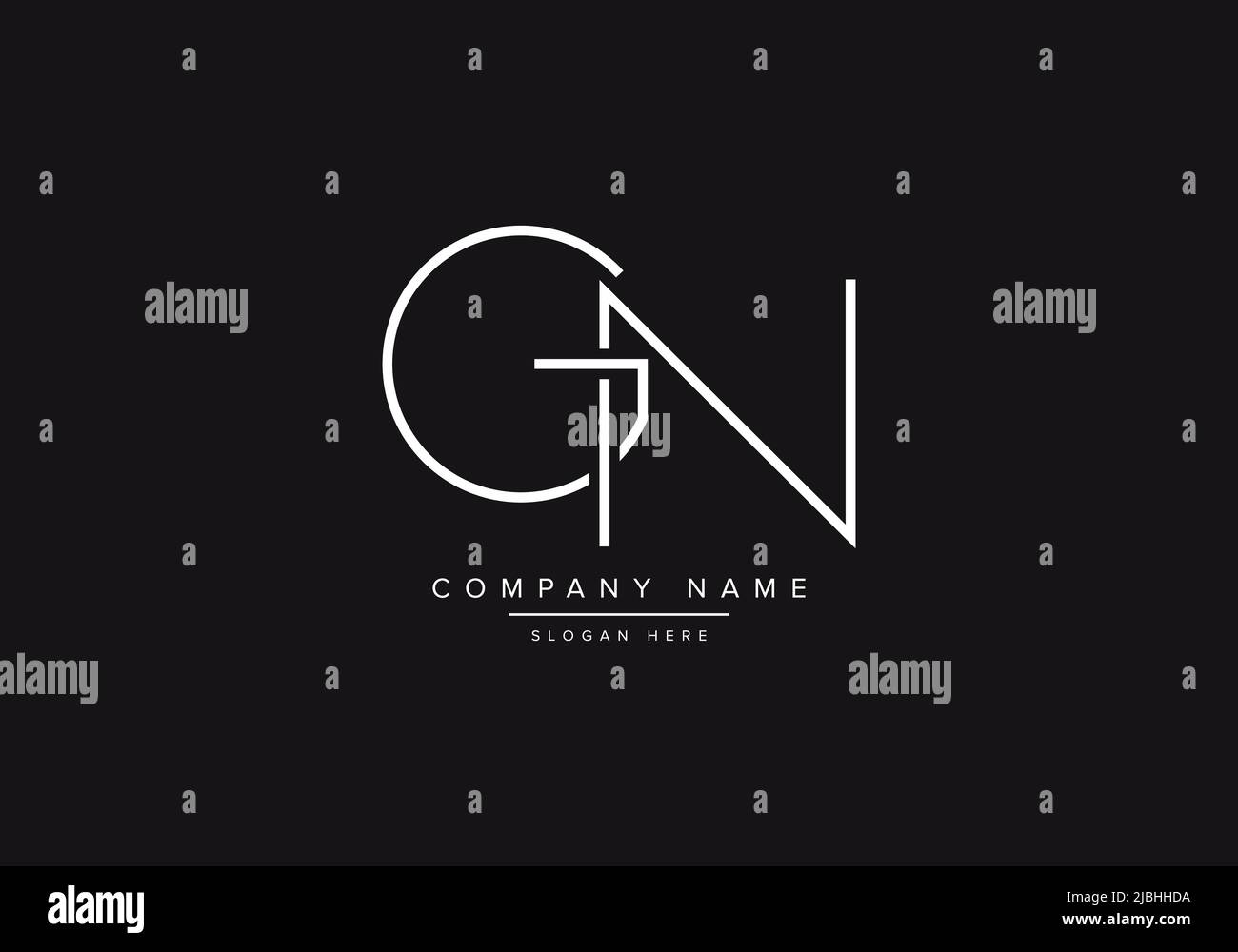 Initial GN alphabet line art logo design of vector Stock Vector Image ...