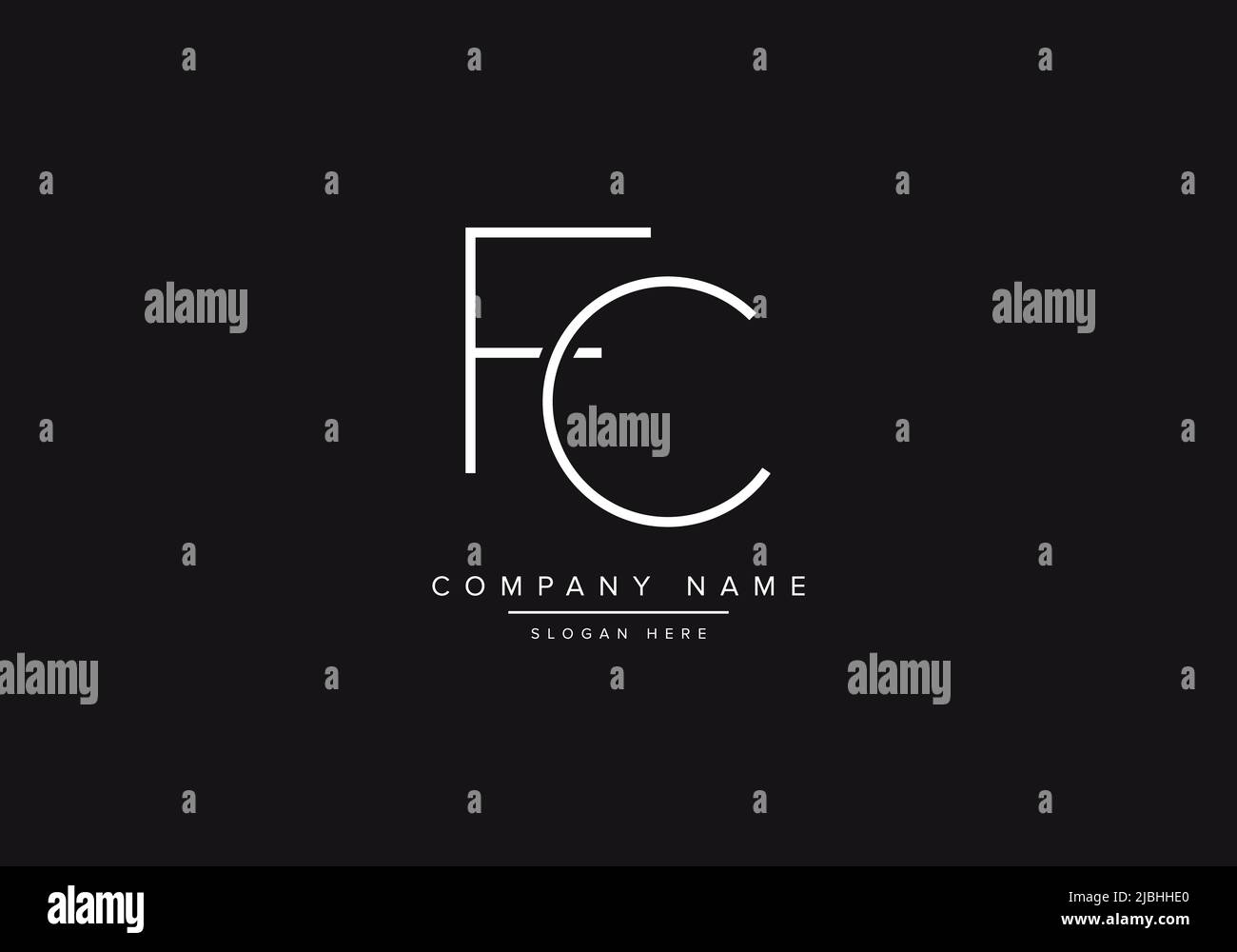 Initial FC alphabet line art logo design of vector Stock Vector Image ...