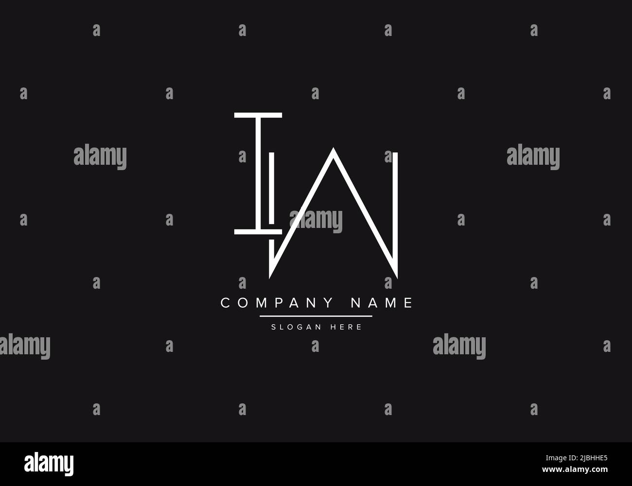 Initial IW alphabet line art logo design of vector Stock Vector Image ...