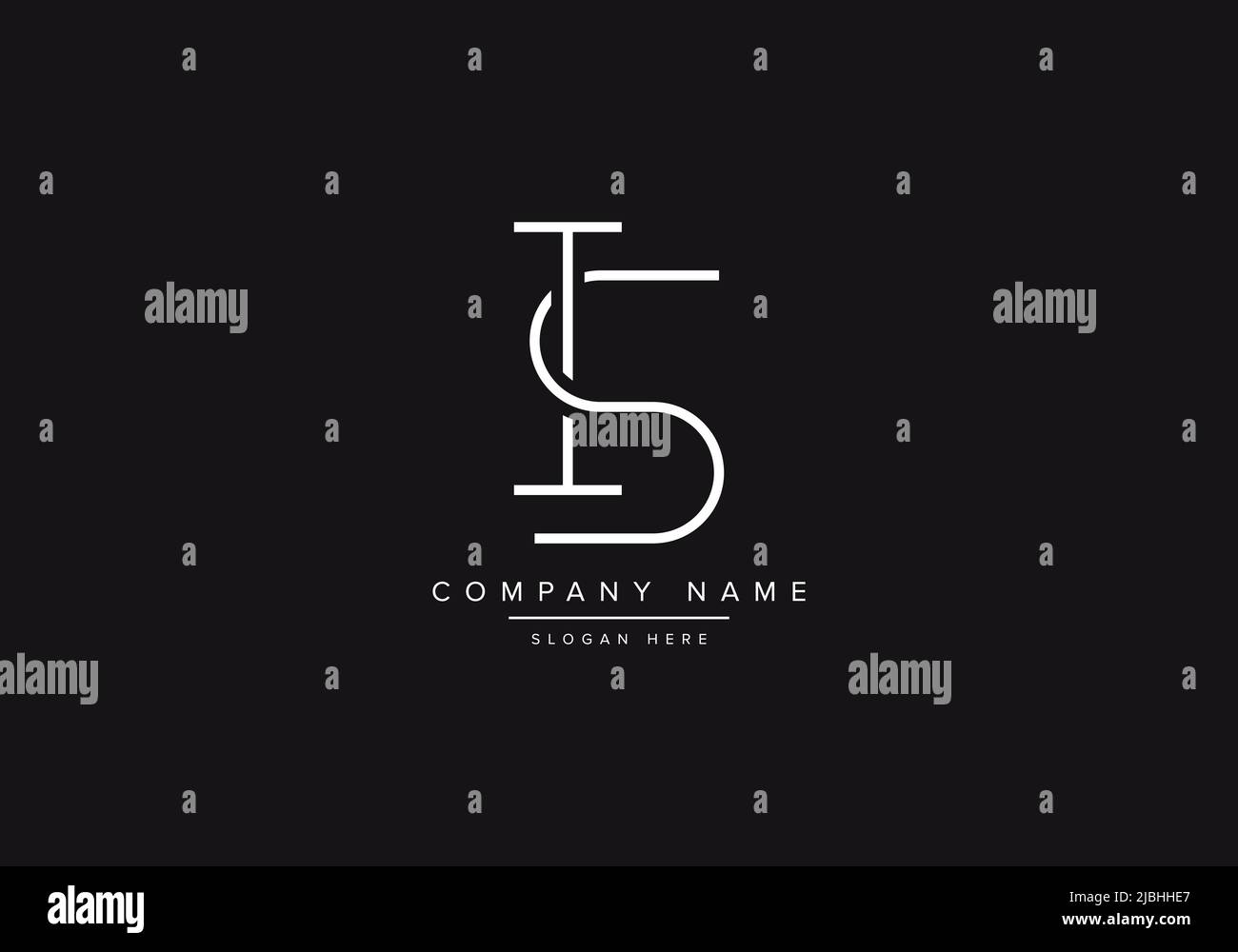 Initial IS alphabet line art logo design of vector Stock Vector Image ...