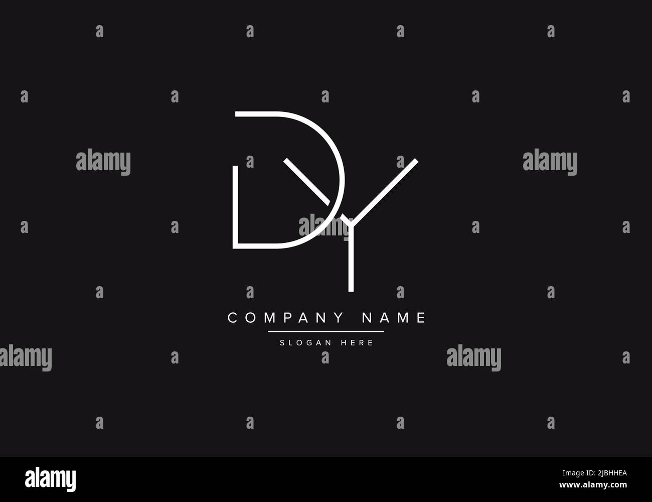 Initial DY alphabet line art logo design of vector Stock Vector Image ...