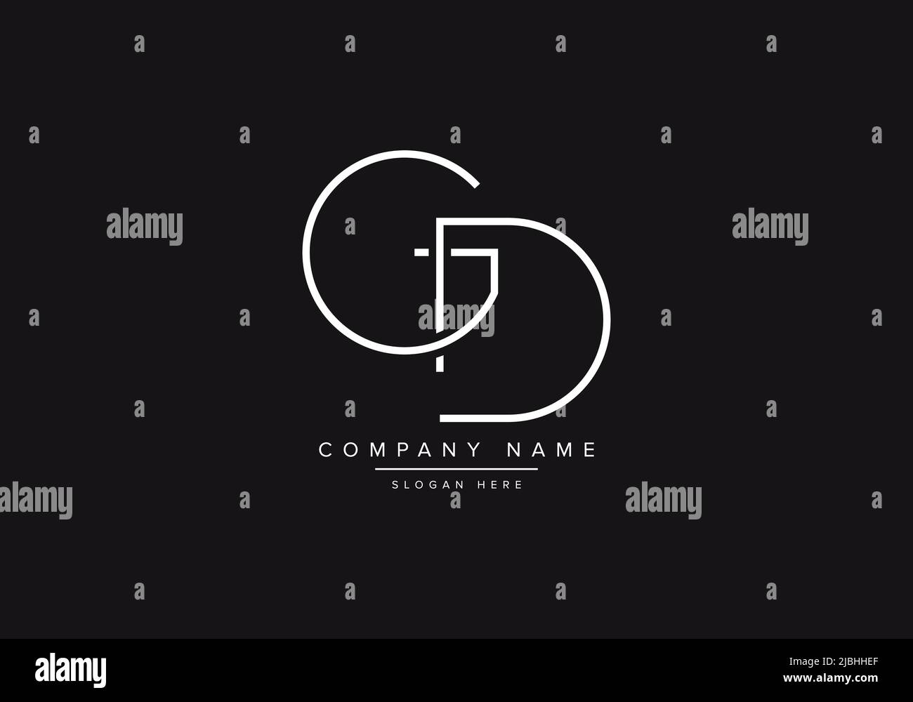 Initial GD alphabet line art logo design of vector Stock Vector Image ...