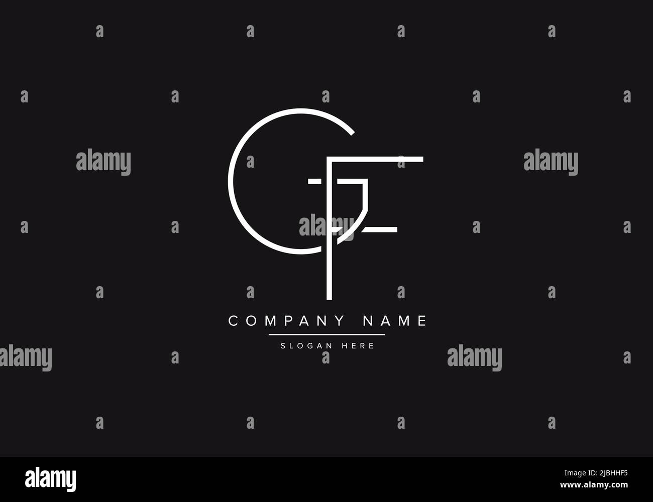 Initial GF alphabet line art logo design of vector Stock Vector Image ...