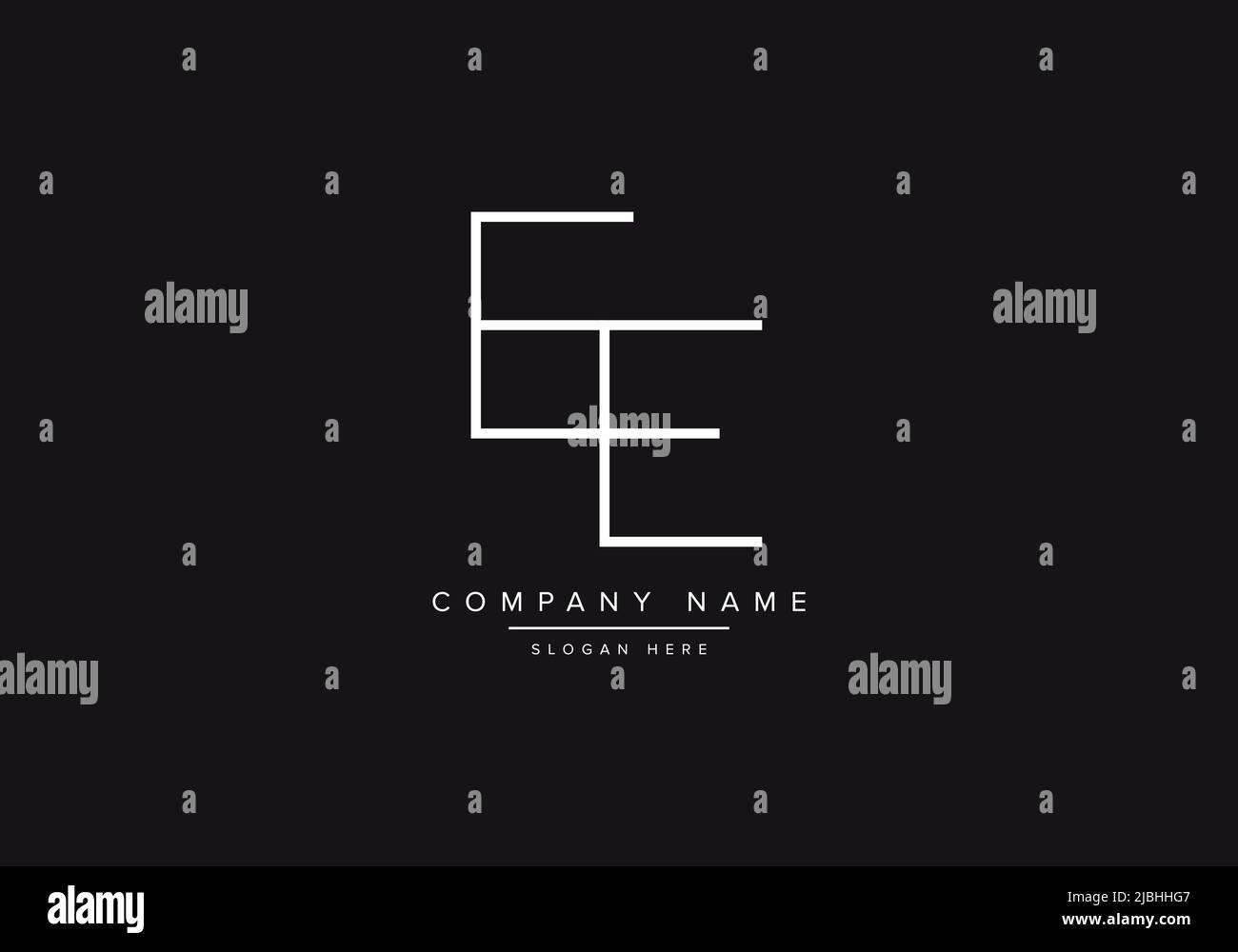 Initial EE alphabet line art logo design of vector Stock Vector Image ...