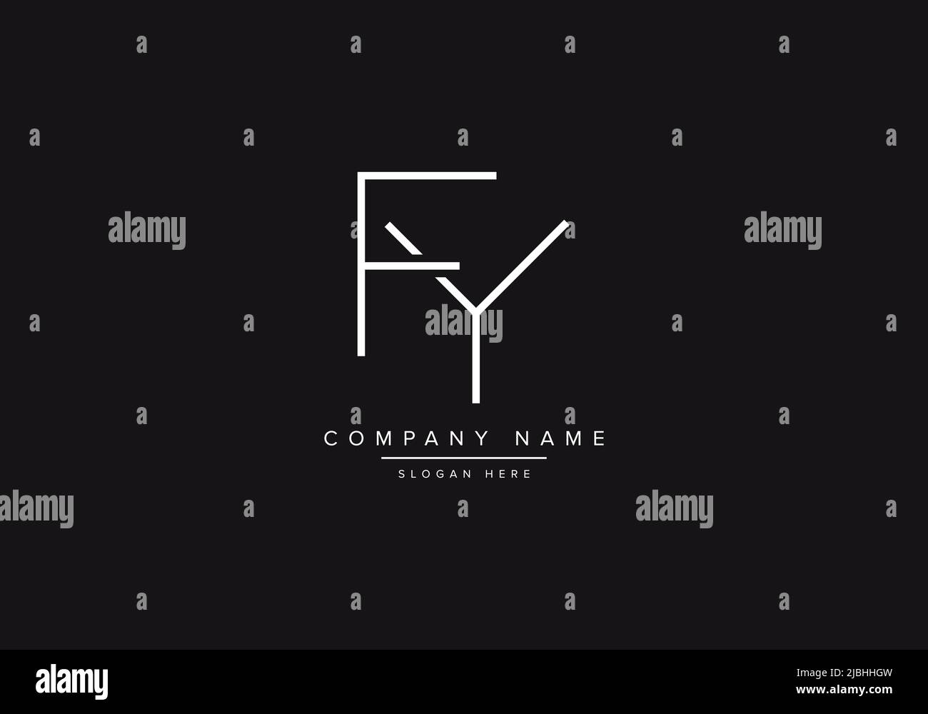 Initial FY alphabet line art logo design of vector Stock Vector Image ...