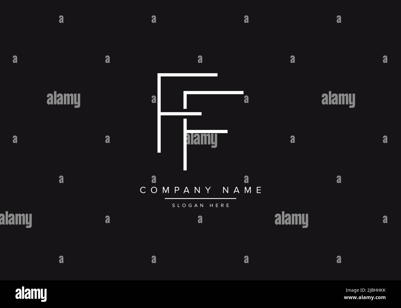 Initial FF alphabet line art logo design of vector Stock Vector Image ...