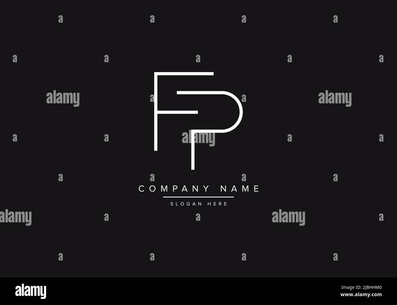 Initial FP alphabet line art logo design of vector Stock Vector Image ...