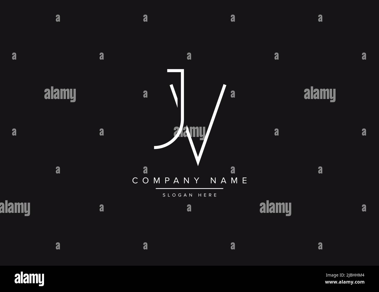 Initial JV alphabet line art logo design of vector Stock Vector Image ...
