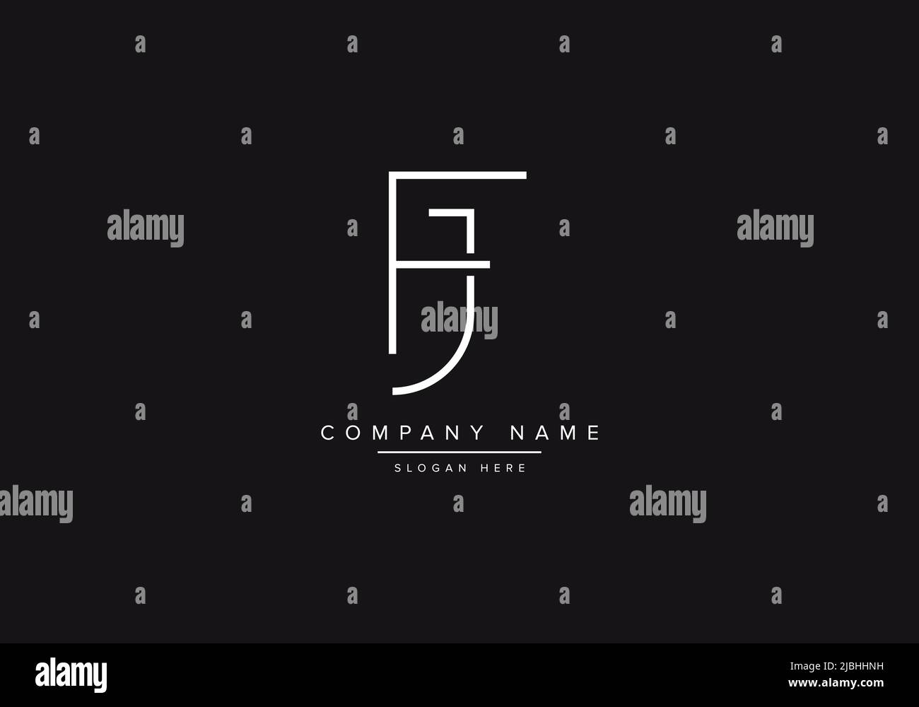 Initial FJ alphabet line art logo design of vector Stock Vector Image ...