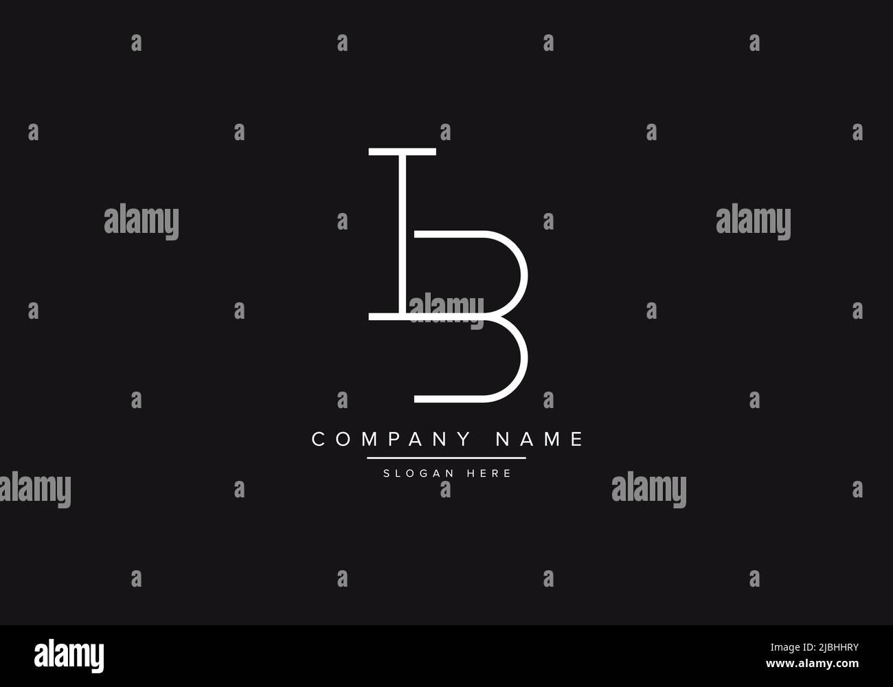 Initial IB alphabet line art logo design of vector Stock Vector Image ...