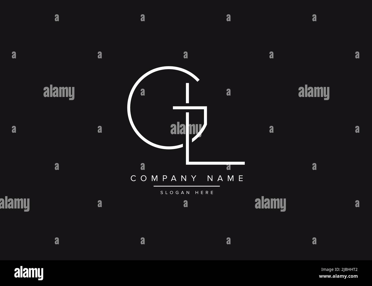 Initial GL alphabet line art logo design of vector Stock Vector Image ...