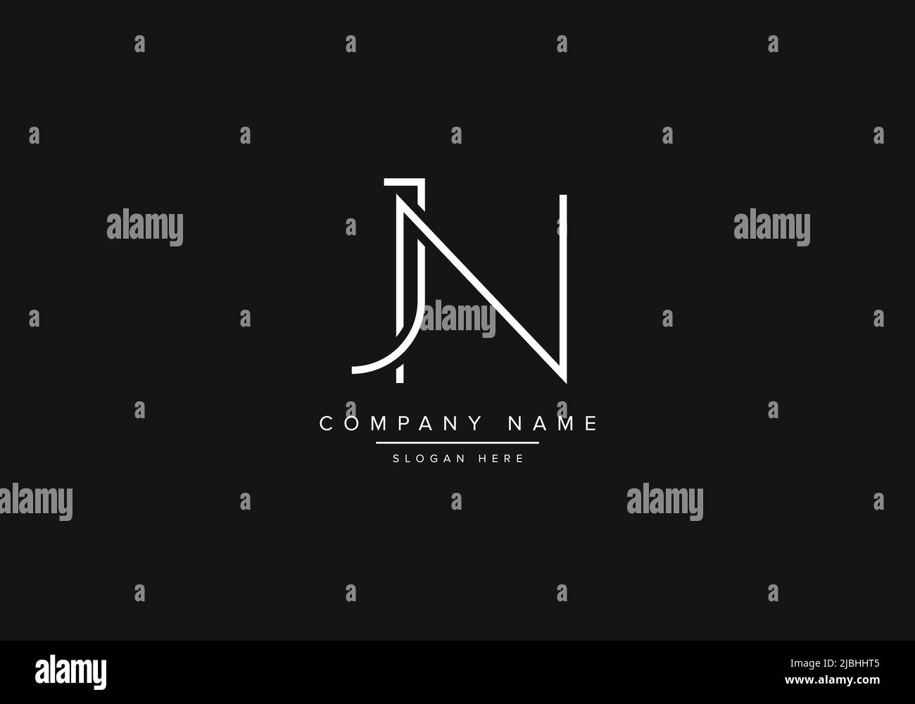 Jn letter design Black and White Stock Photos & Images - Alamy