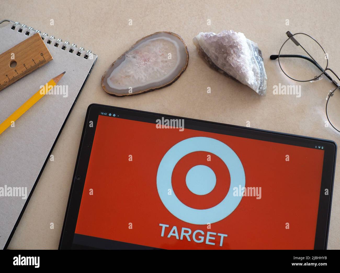 In this photo illustration Target Corporation logo seen displayed on a ...