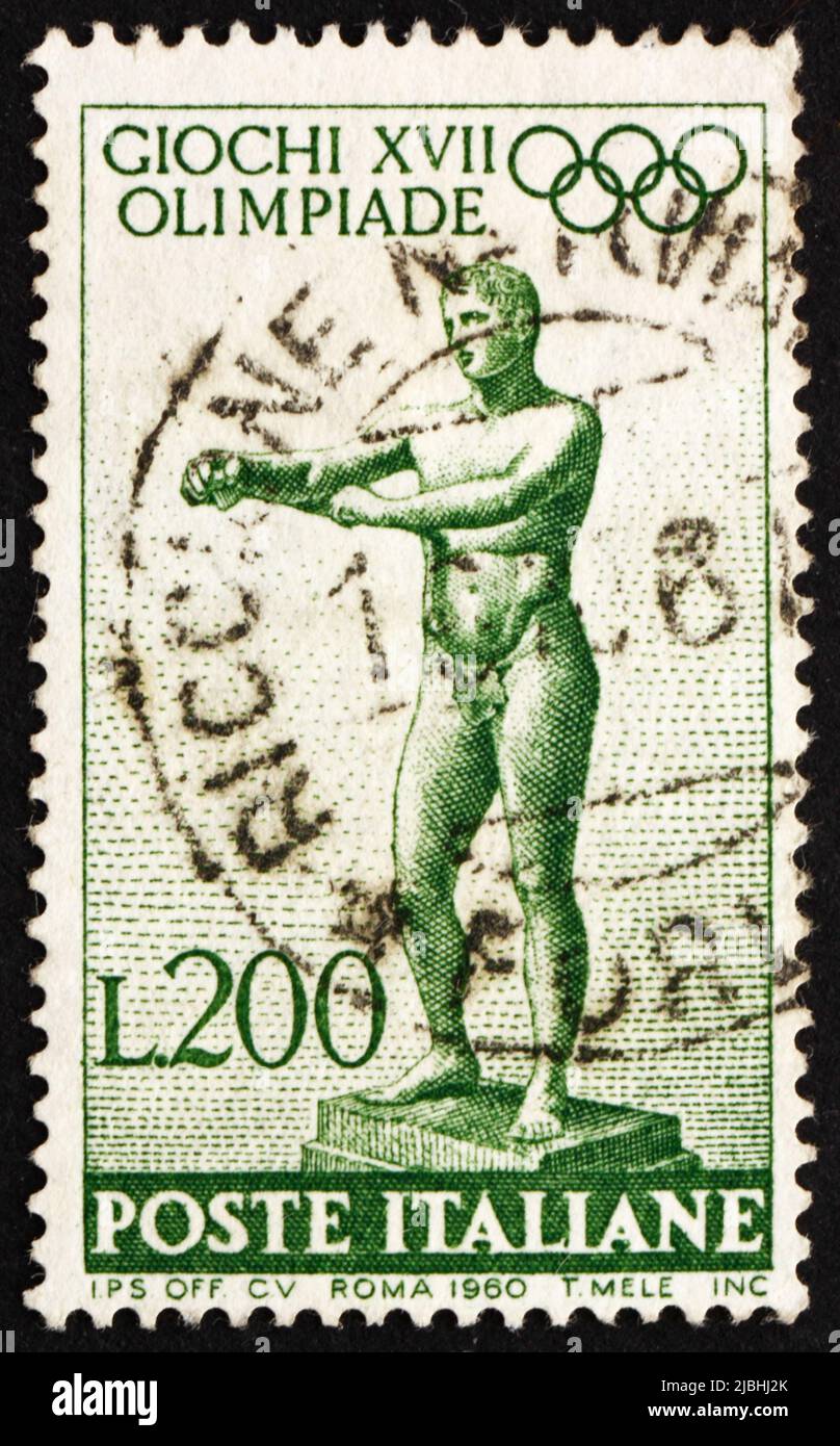 ITALY - CIRCA 1960: a stamp printed in the Italy shows Statue of ...