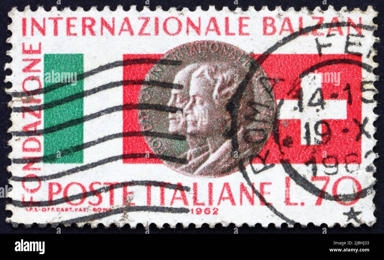 ITALY - CIRCA 1962: a stamp printed in the Italy shows Swiss and ...