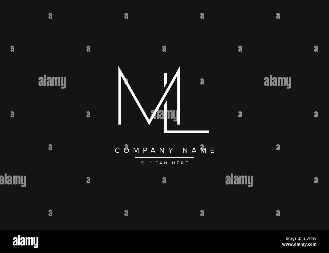 Initials alphabet letters ML monogram logo Stock Vector Image & Art - Alamy