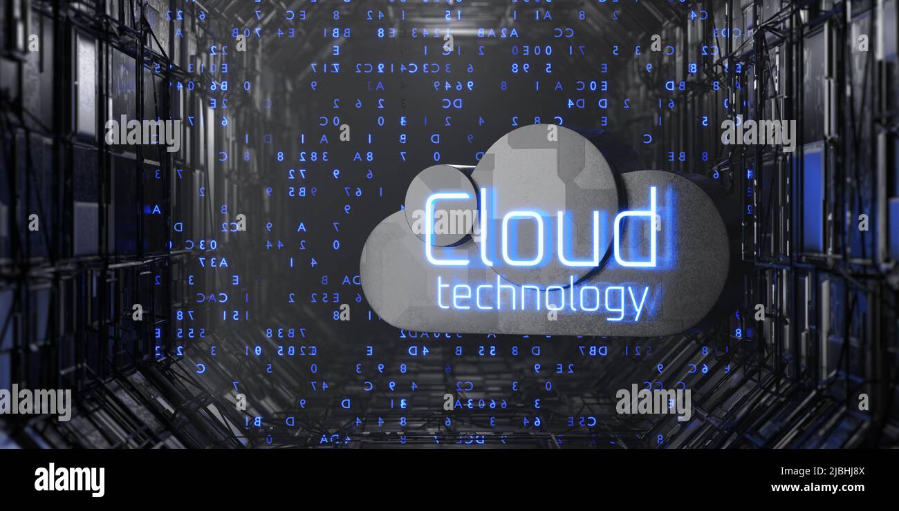 Cloud technologies technology concept. 3d rendering Stock Photo - Alamy