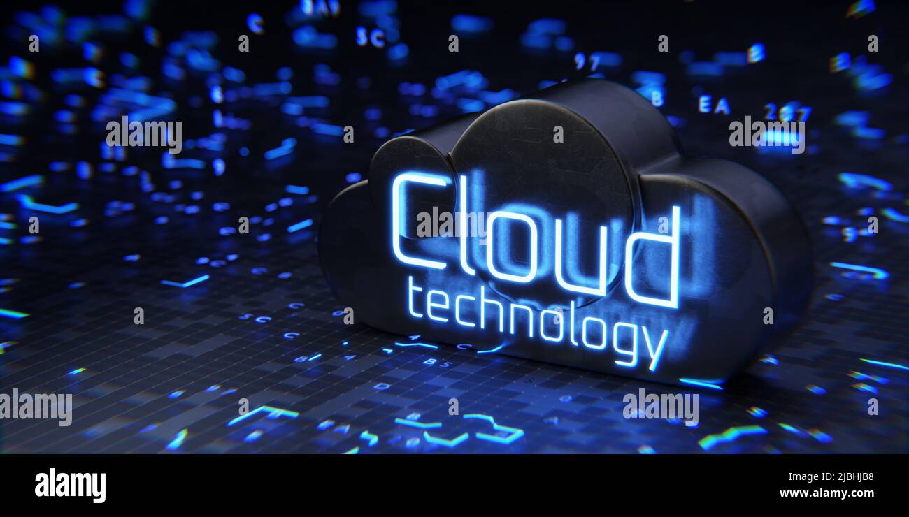 Cloud technologies technology concept. Data processing in the cloud ...