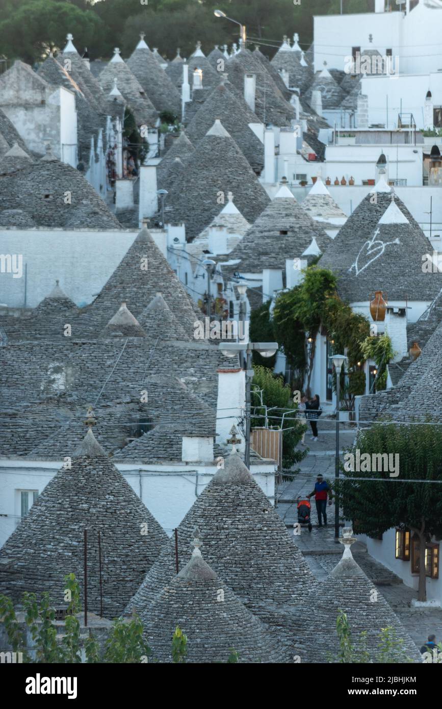 The city and area around the city of Alberobello, in Basilicata, Puglia ...