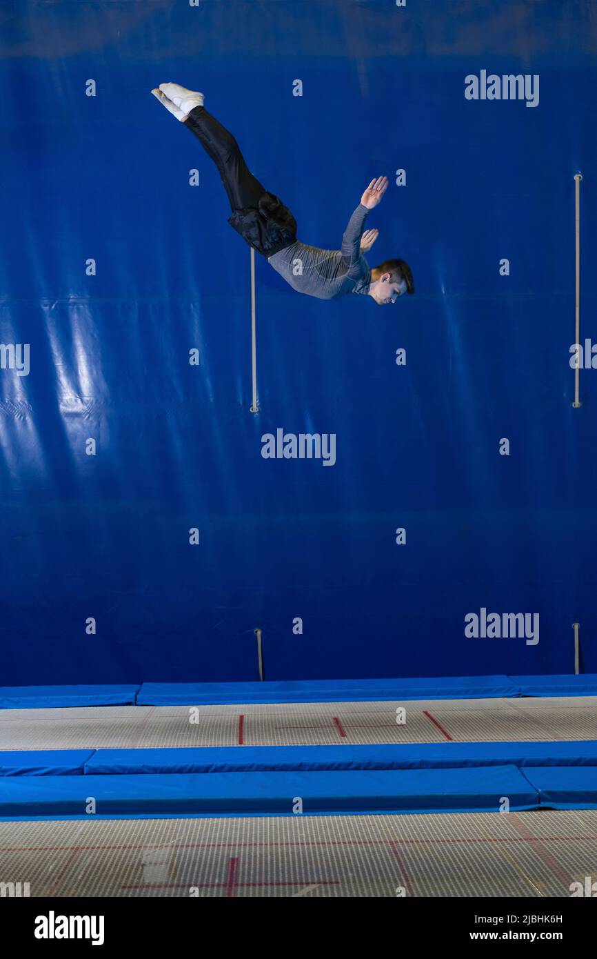 Trampoline gym class hi-res stock photography and images - Alamy