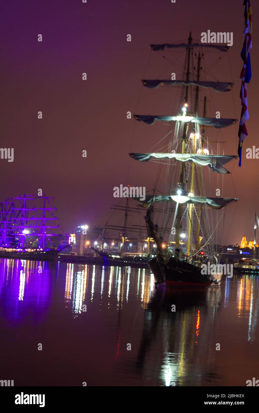Spectacular illuminated sailing ships of Tall ships Regatta 2014 ...
