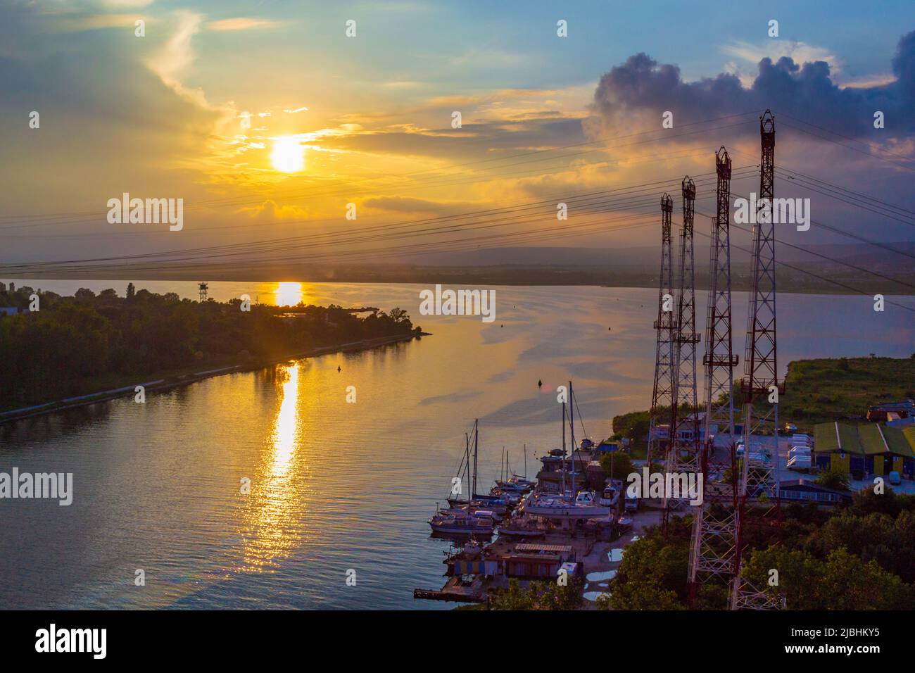 Varna lake seen from Asparuhov Bridge,Varna city,Bulgaria Stock Photo ...