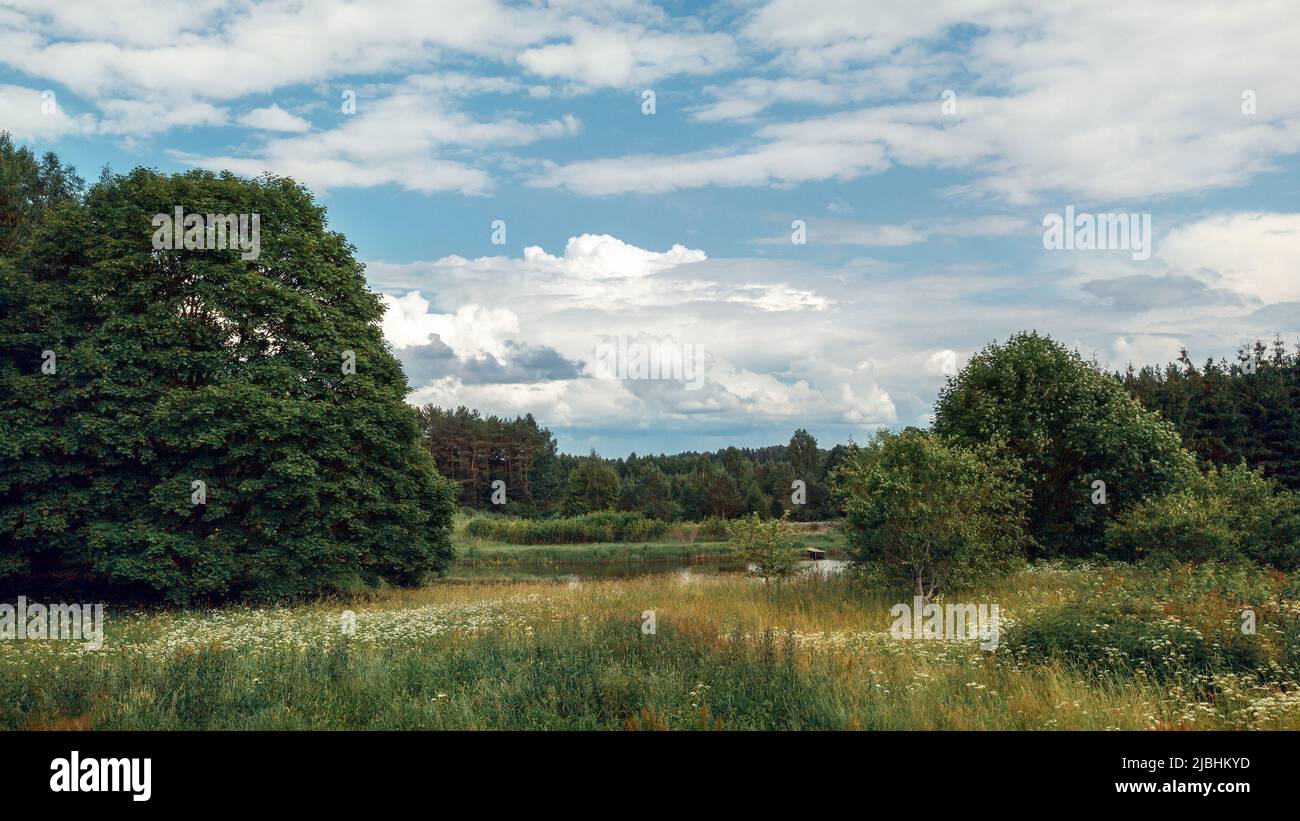 Wonderful landscape of a summer sunny day, Lithuanian rural fields by ...
