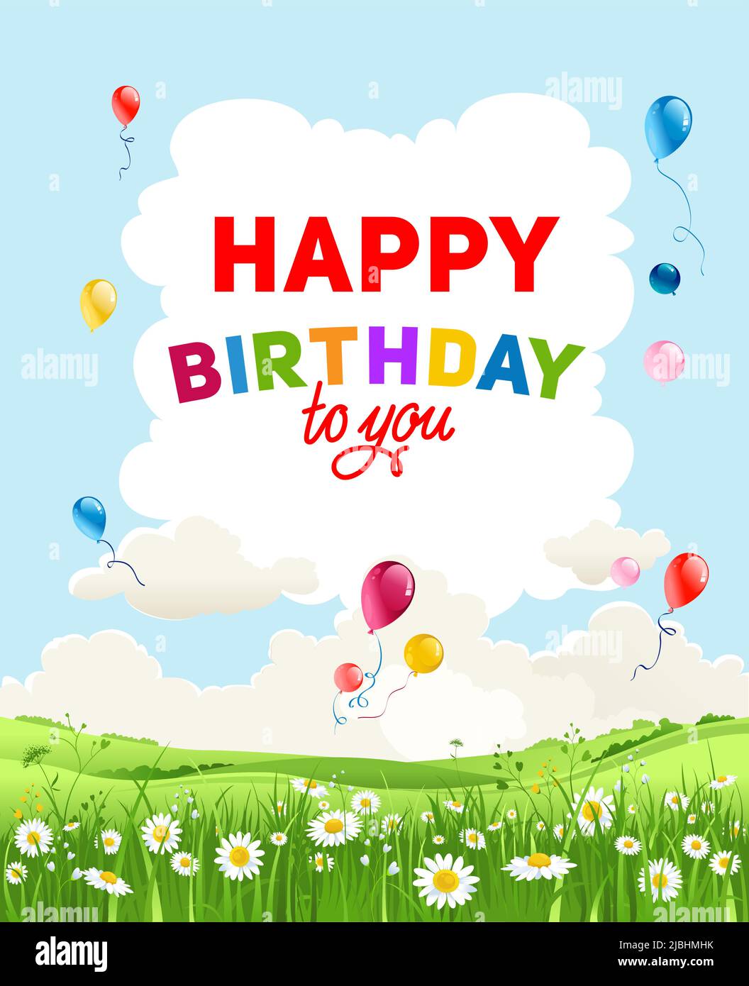 Happy Birthday Summer vector Stock Vector Image & Art - Alamy