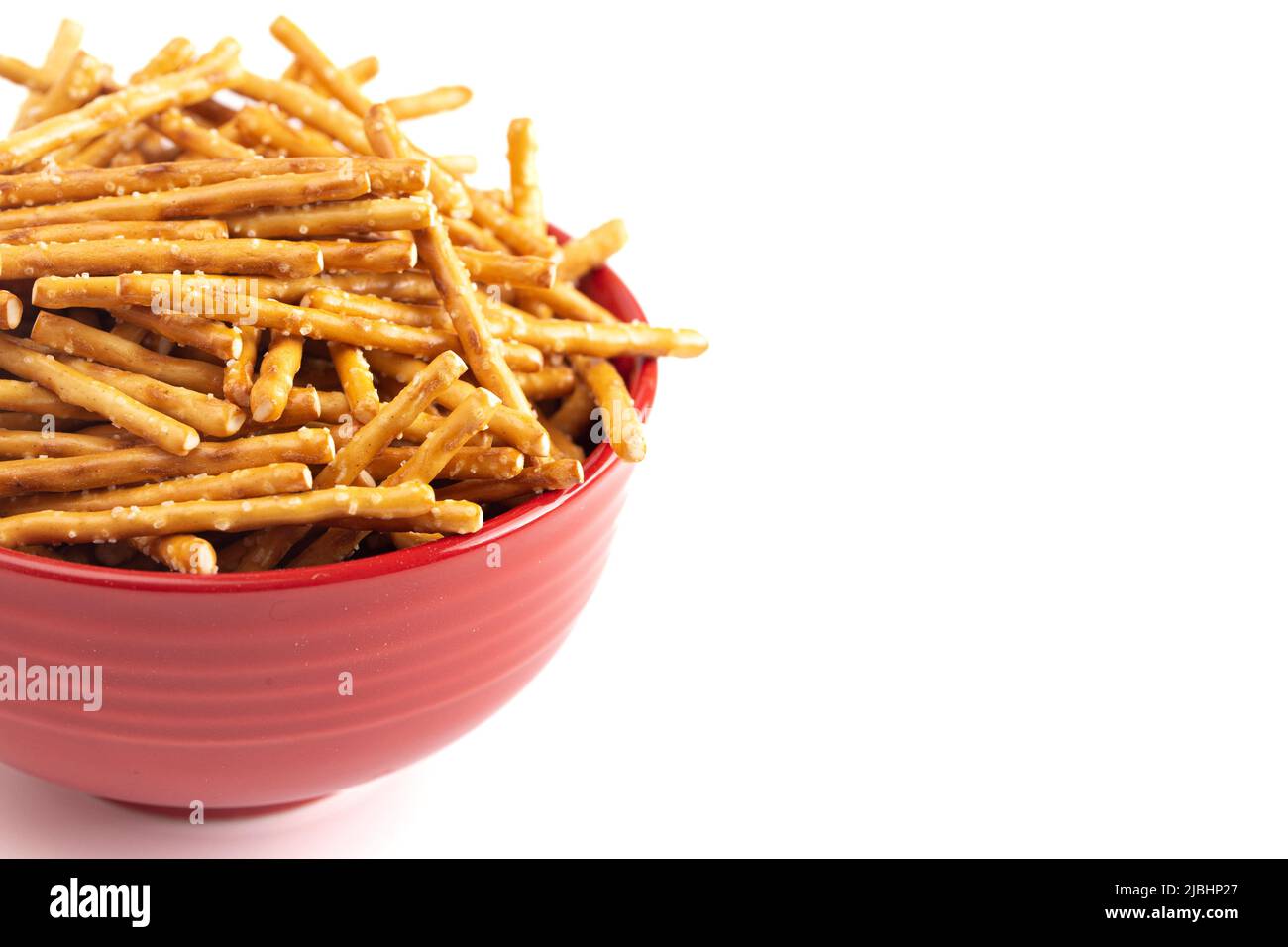 Bowl of Extra Thin Salted Stick Pretzels Stock Photo - Alamy