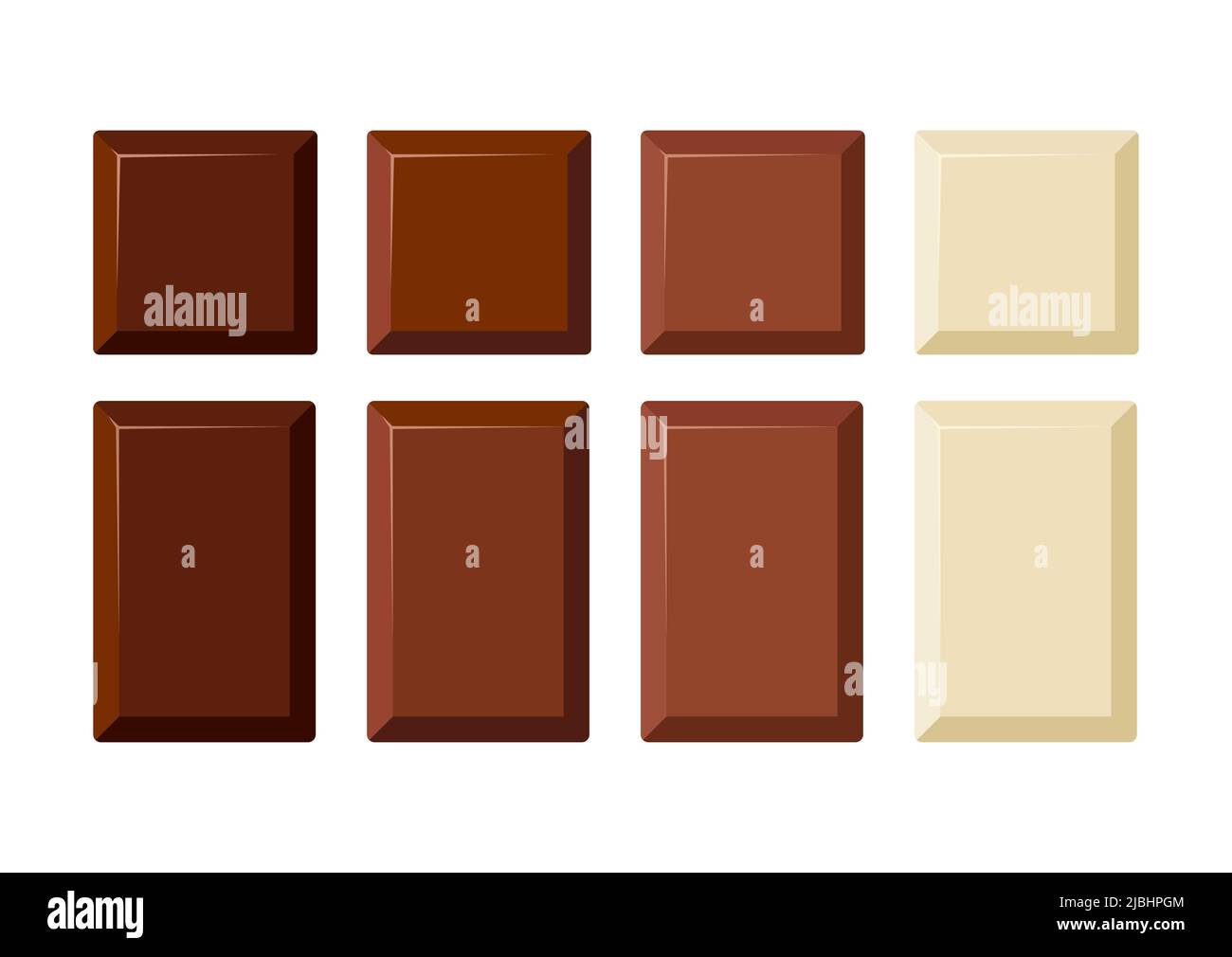 Chocolate bar piece chunk vector icon set Stock Vector Image & Art - Alamy