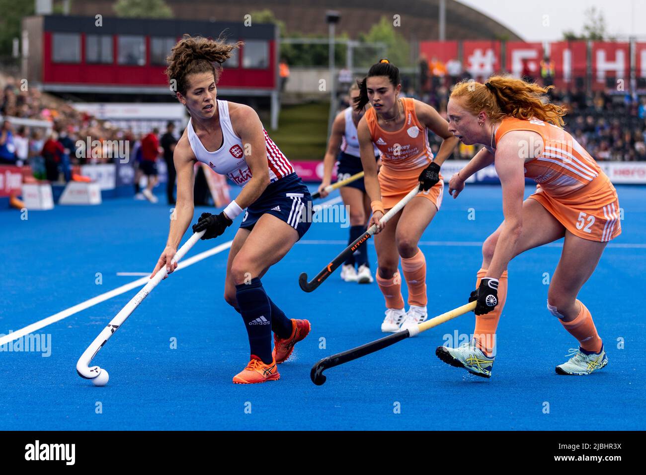 England’s Anna Toman in action during the Women's FIH Hockey Pro League ...