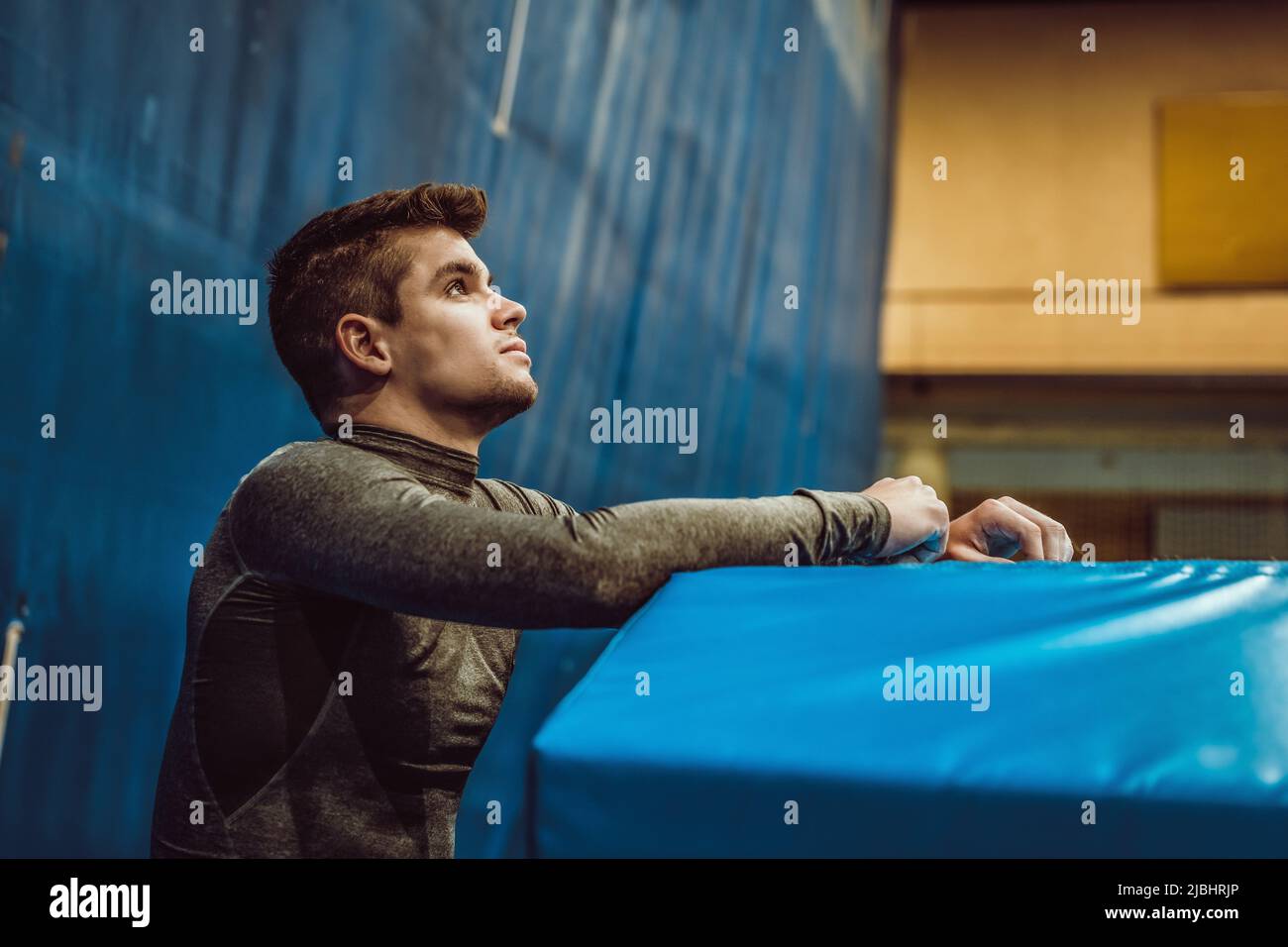 Young acrobat man concentrated before the competition Stock Photo - Alamy