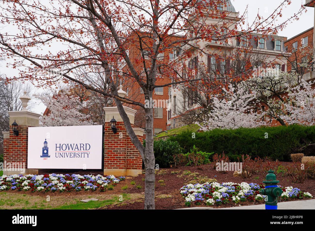 WASHINGTON, DC -26 MAR 2022- View of the college campus of Howard ...
