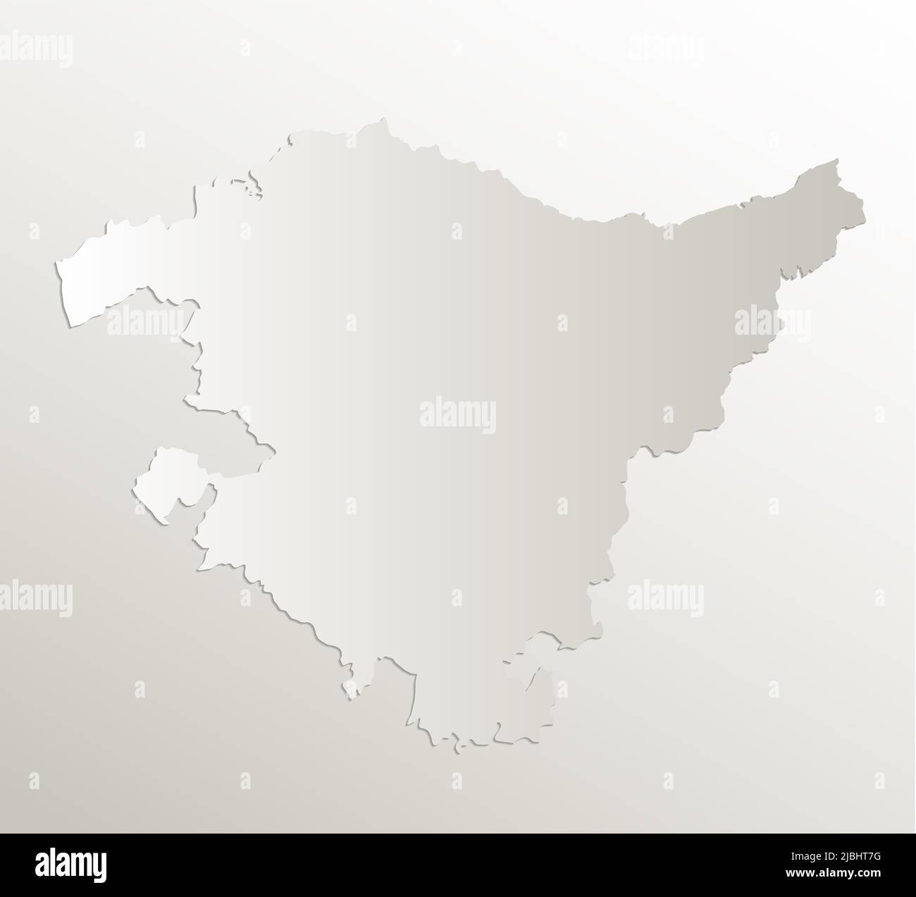 Basque Country map, autonomous community Spain, card paper 3D natura ...
