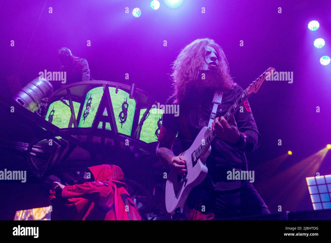 Michael Pfaff and Jim Root of Slipknot during Knotfest Roadshow on Jun ...
