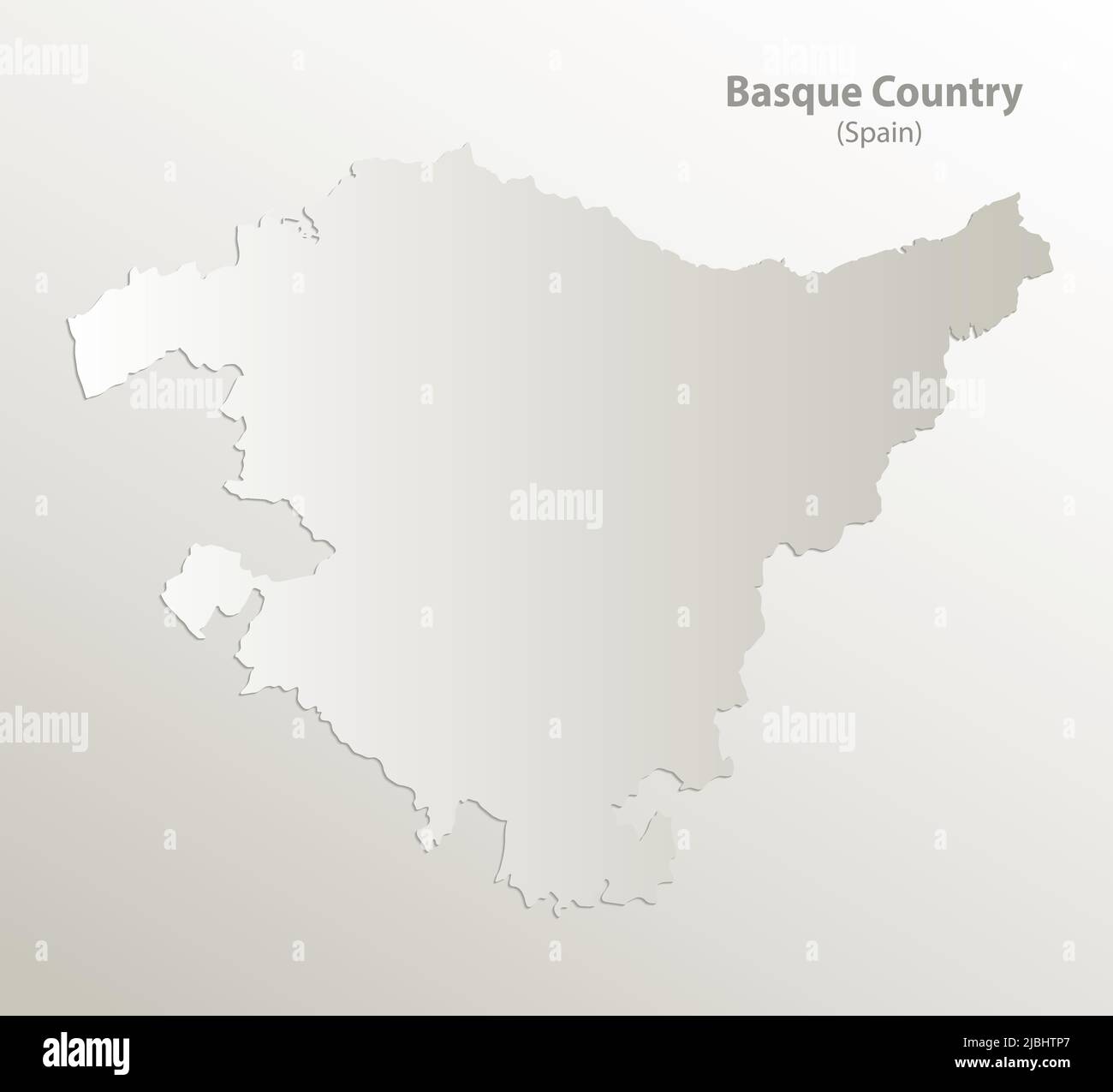 Basque Country map, autonomous community Spain, card paper 3D natura ...
