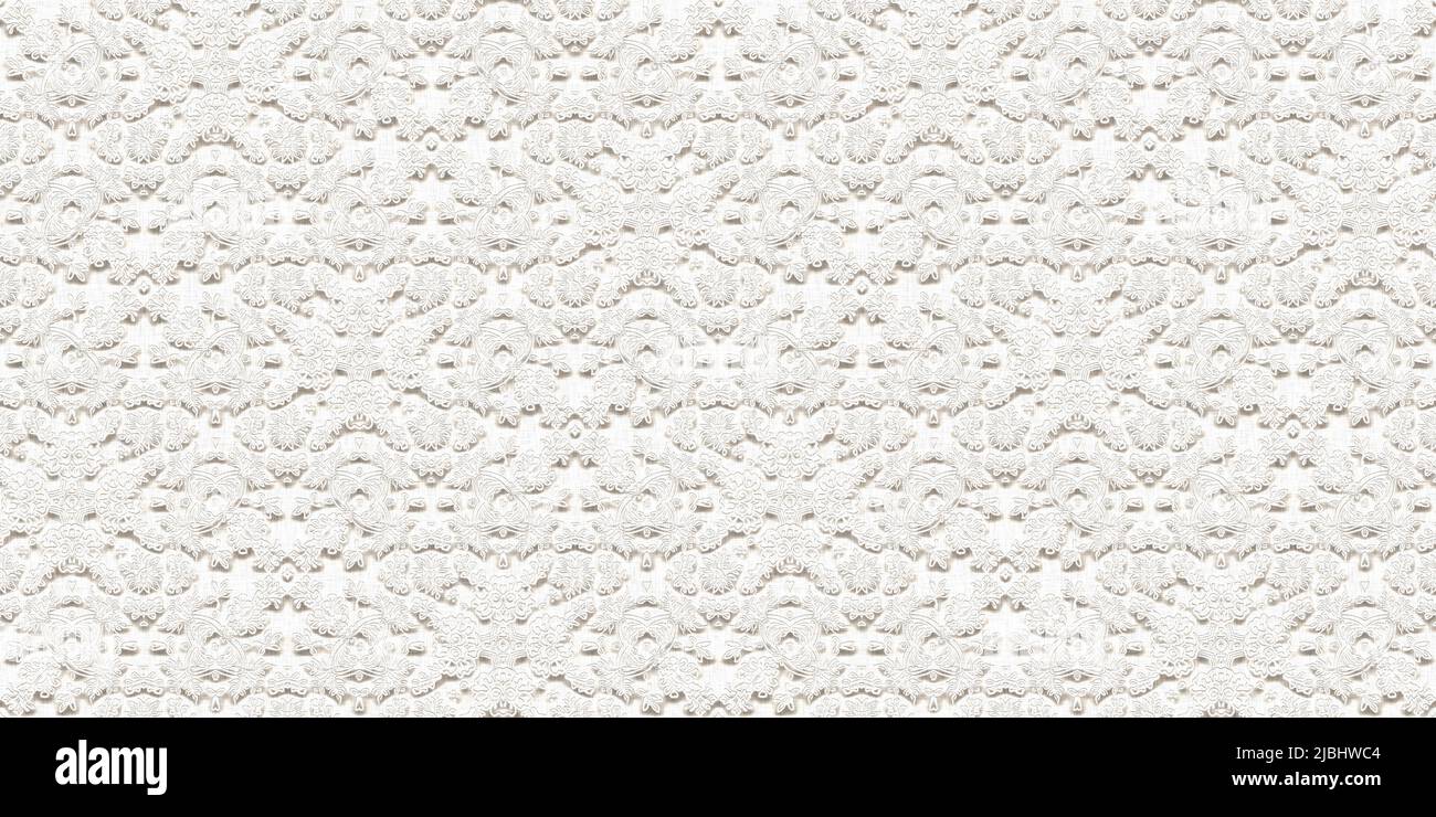 White on White linen lace effect border background. Minimal stylish ...