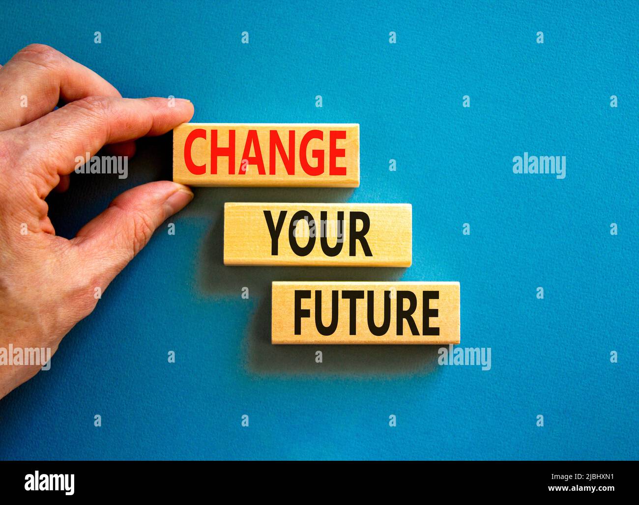 Change your future symbol. Concept words Change your future on wooden ...